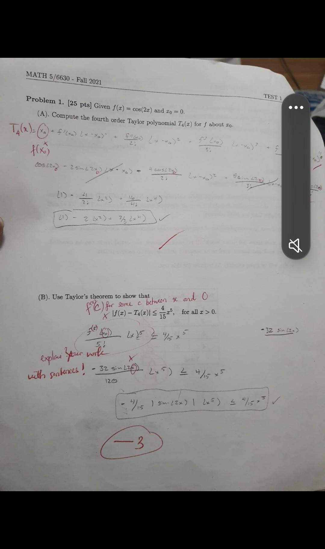 Solved (B). Use Taylor's theorem to show that f(s)(C) for | Chegg.com