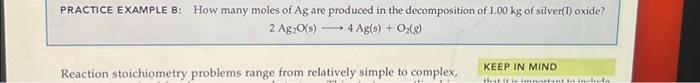 Solved PRACTICE EXAMPLE B: How many moles of Ag are produced | Chegg.com