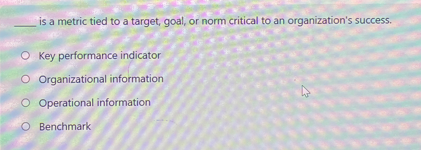 Solved is a metric tied to a target, goal, or norm critical | Chegg.com