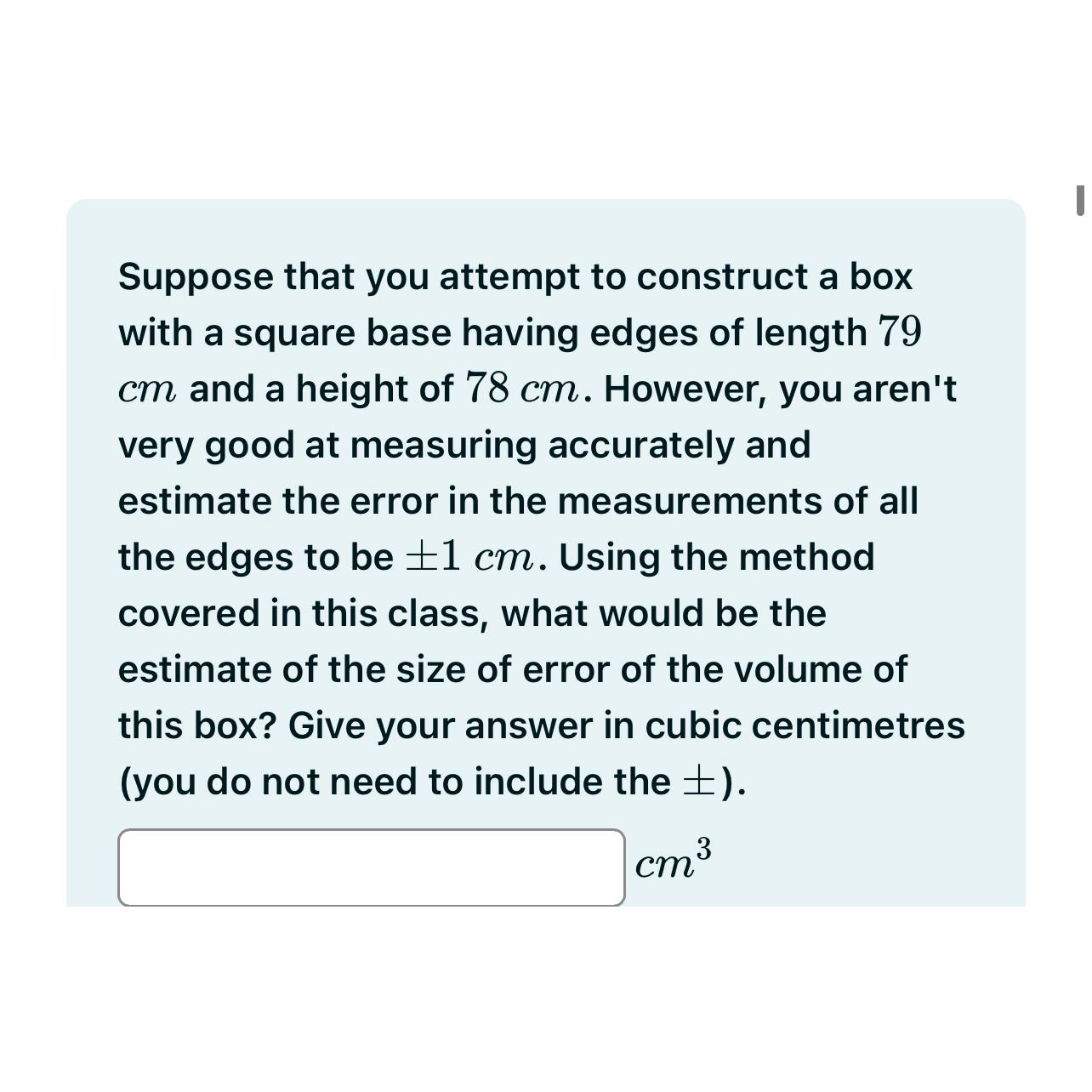 Solved Suppose that you attempt to construct a box with a | Chegg.com