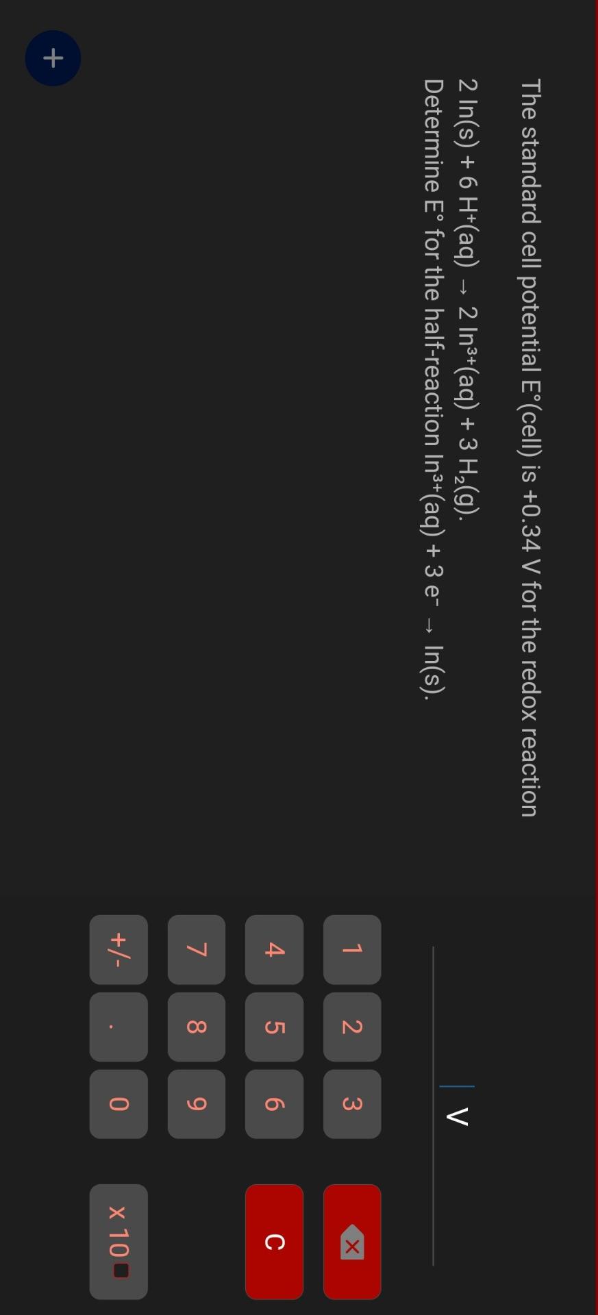 Solved The standard cell potential E° (cell) ﻿is +0.34V ﻿for | Chegg.com