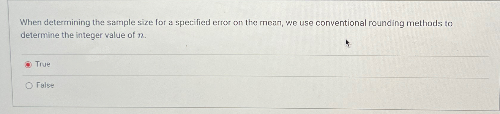 Solved When determining the sample size for a specified | Chegg.com