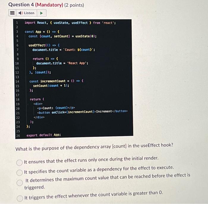 Solved Import React { Usestate Useeffect } Fron React