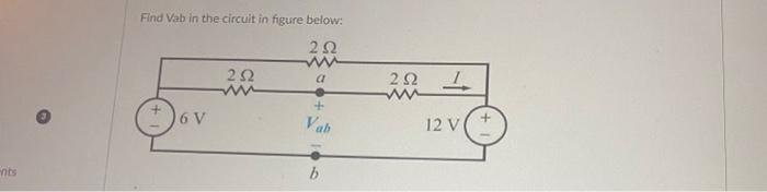 Solved Find Vab in the circuit in figure below: | Chegg.com