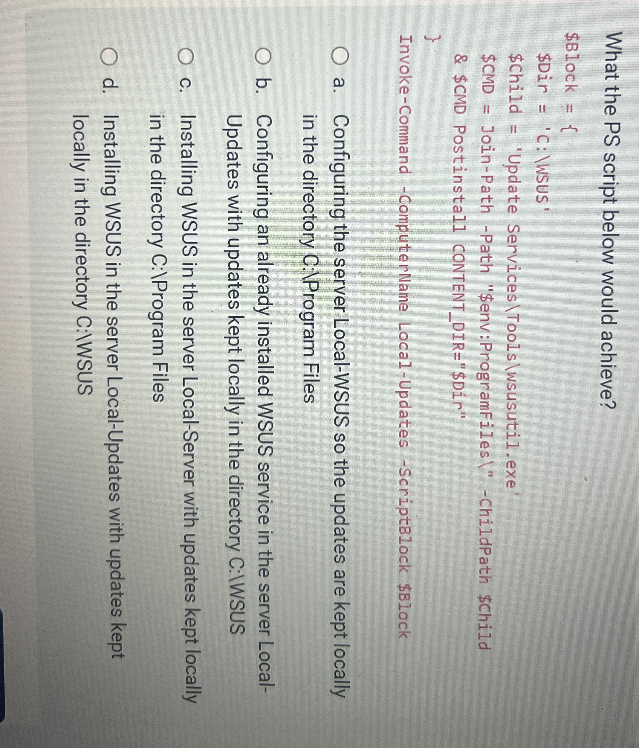 Solved What the PS script below would achieve?a. | Chegg.com