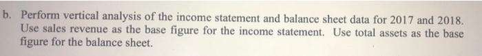 Solved b. Perform vertical analysis of the income statement | Chegg.com