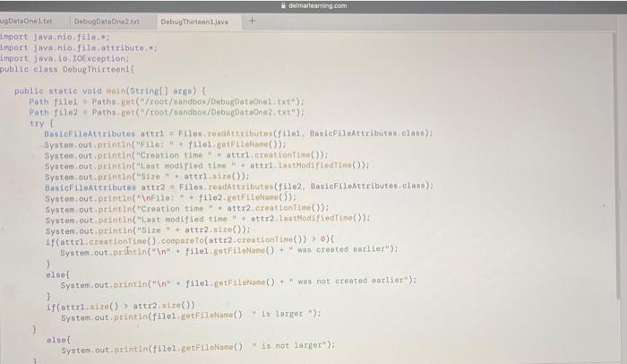 Solved Instructions Debug Th DebugDataOnel.txt | Chegg.com