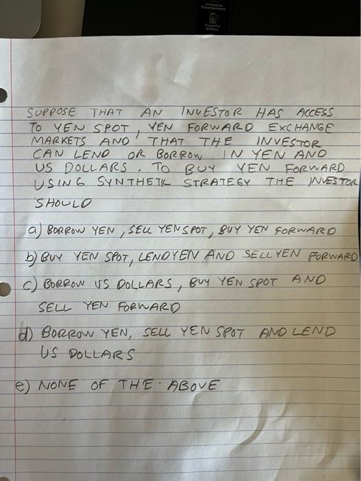 Solved I was thinking that creating the synthetic long | Chegg.com