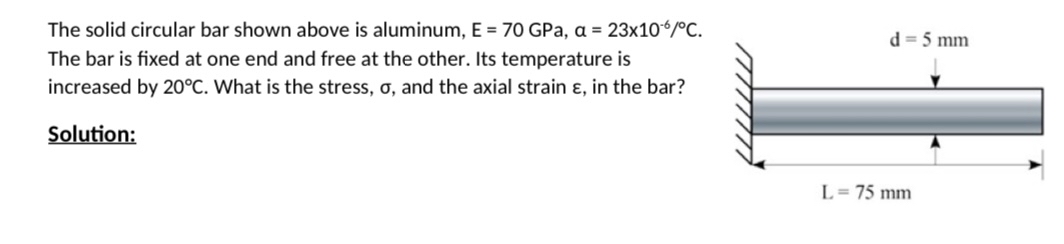 Solved The solid circular bar shown above is aluminum, | Chegg.com