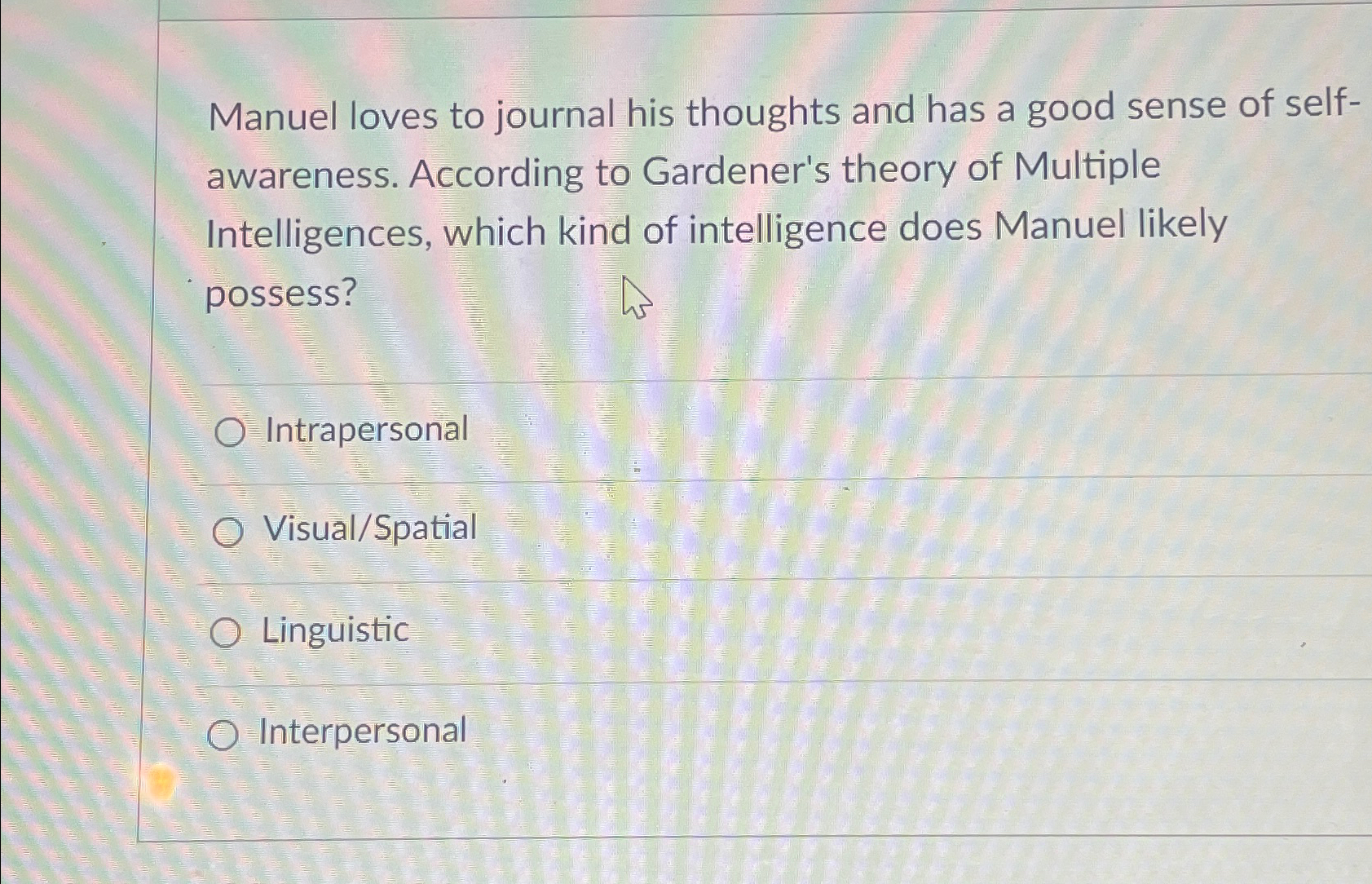 Solved Manuel loves to journal his thoughts and has a good | Chegg.com