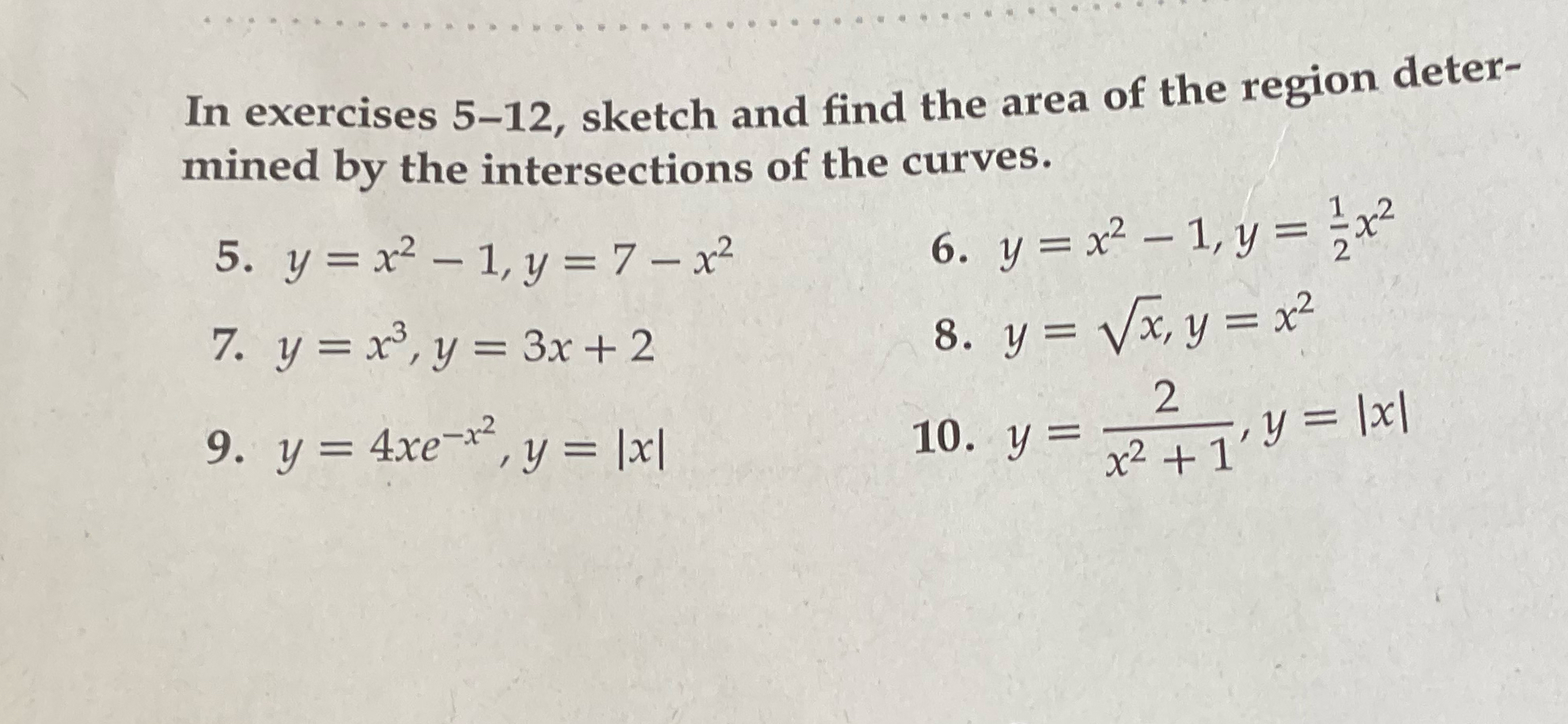 Solved In exercises 5-12, ﻿sketch and find the area of the | Chegg.com