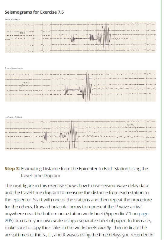 Solved XERCISE 7.5 ﻿Locating an Earthquake’s Epicenter and | Chegg.com
