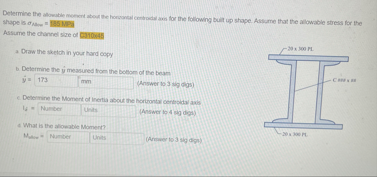 Determine the allowable moment about the horizontal | Chegg.com