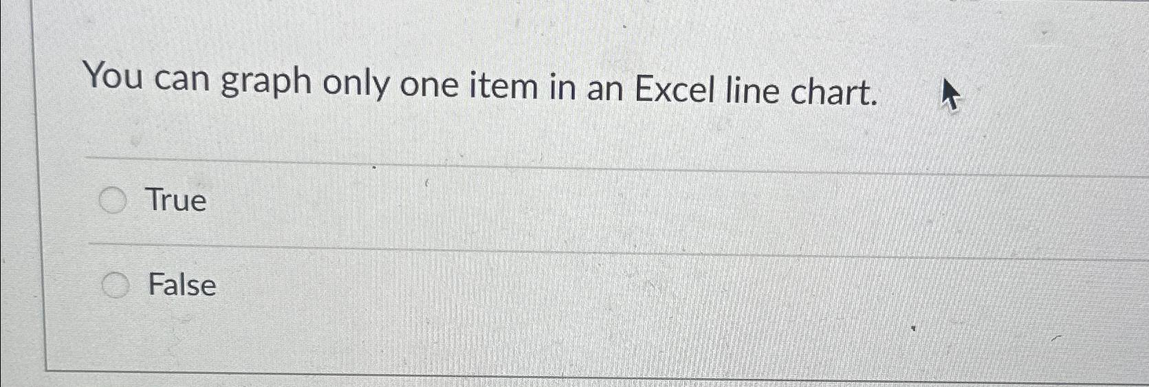 Solved You can graph only one item in an Excel line | Chegg.com