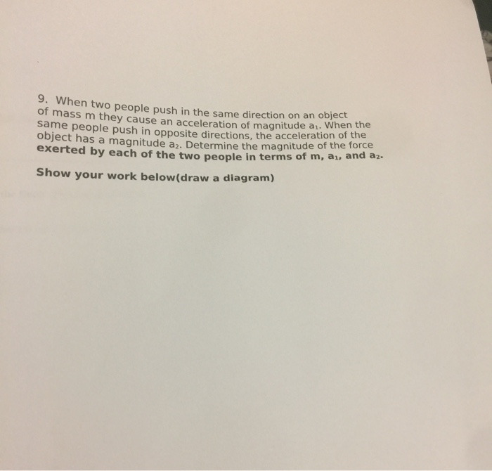 Solved nen two people push in the same direction on an | Chegg.com