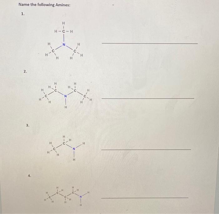 Solved Name the following Amines: 1. 2. | Chegg.com