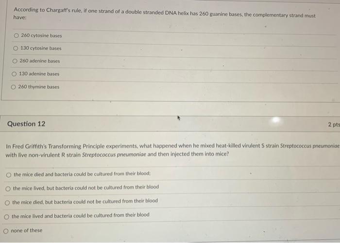 Solved According to Chargaff's rule, if one strand of a | Chegg.com