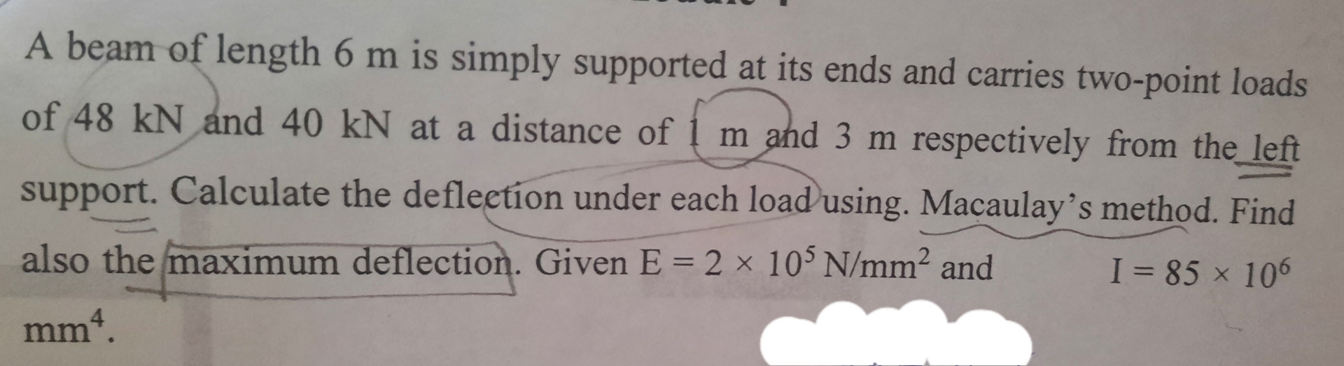 Solved A beam of length 6m ﻿is simply supported at its ends | Chegg.com