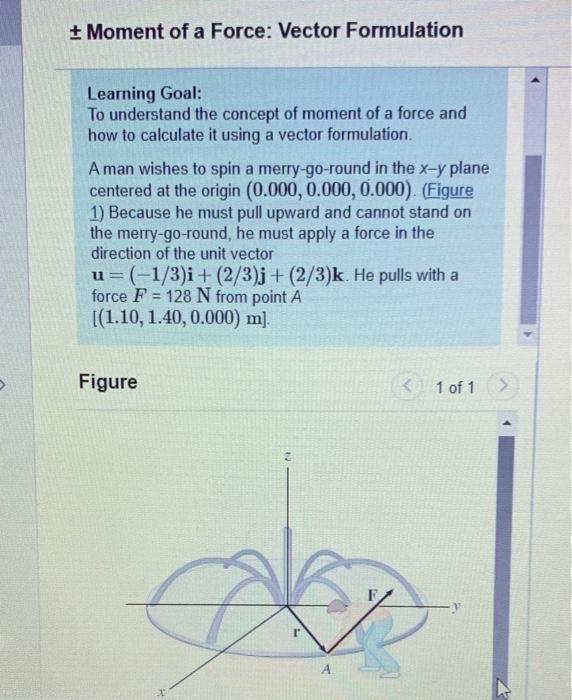 Solved ± Moment of a Force: Vector Formulation Learning | Chegg.com