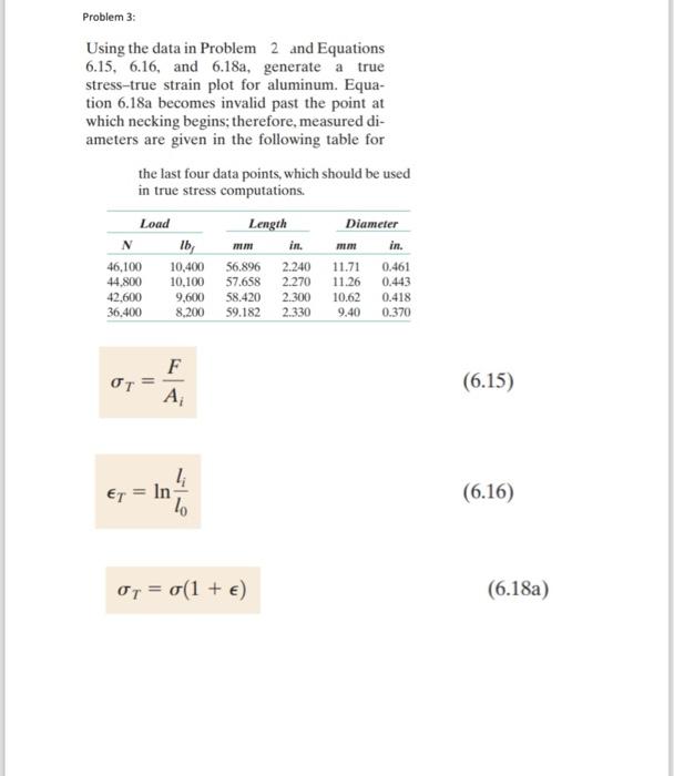 Solved The following photo is the data of problem 2 so that | Chegg.com