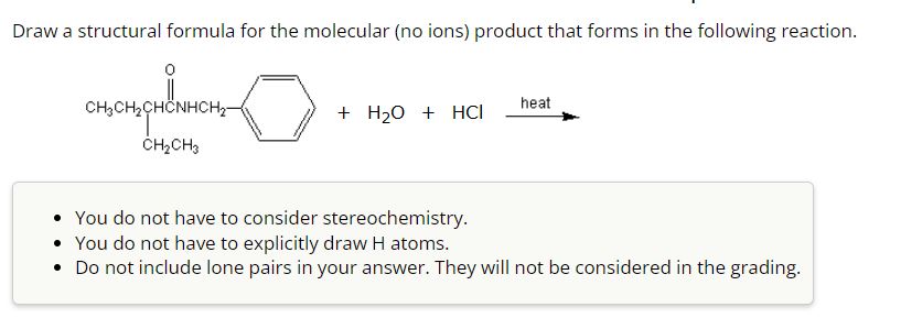 Solved Draw a structural formula for the molecular (no ions) | Chegg.com