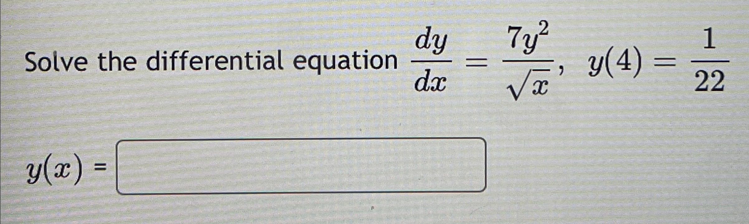 Solved Solve the differential equation | Chegg.com
