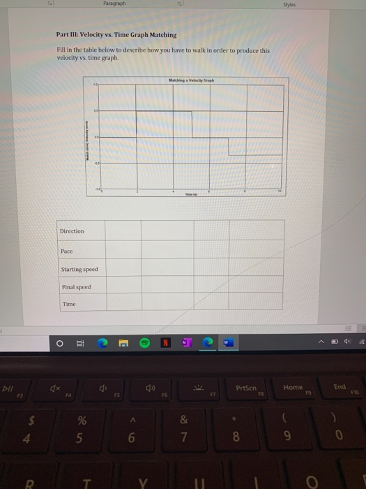 Solved match the graph on the walking man online and fill | Chegg.com