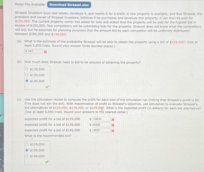Solved Strassel Investors buys real estate, develops it, and | Chegg.com