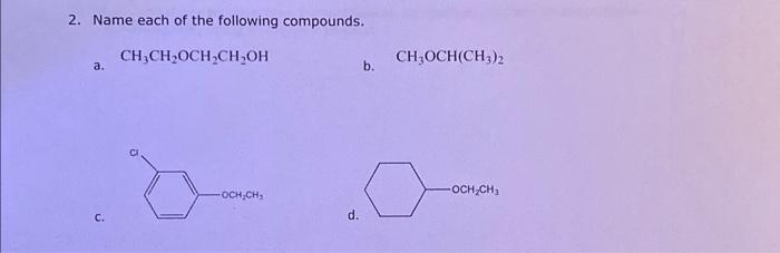 Solved 2. Name each of the following compounds. a. | Chegg.com