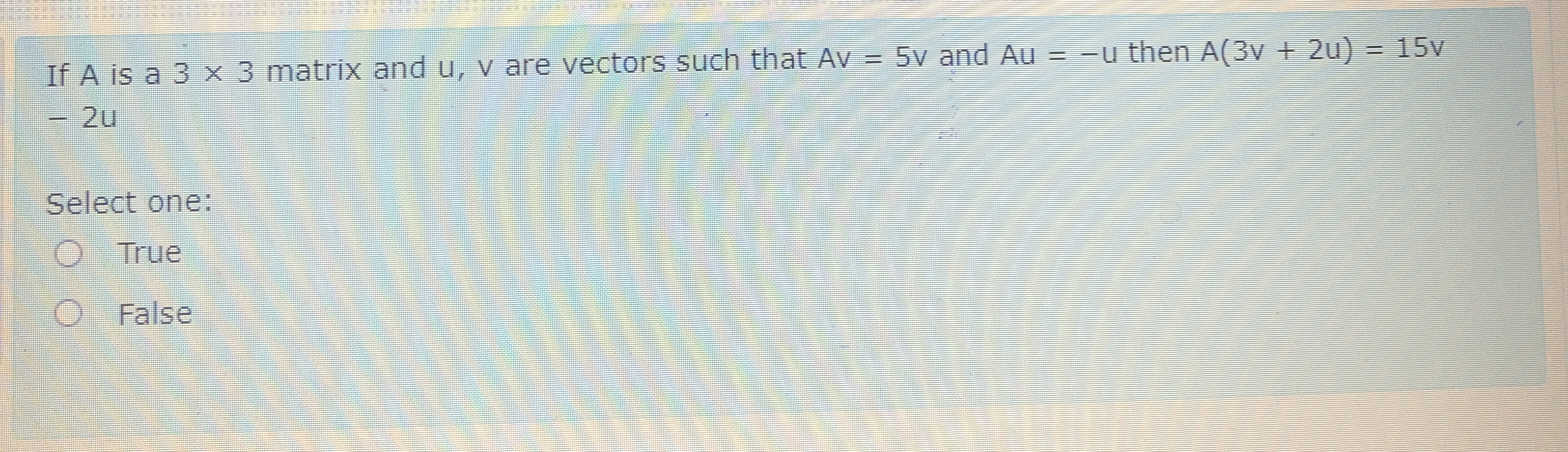 Solved If A ﻿is a 3×3 ﻿matrix and u,v ﻿are vectors such that | Chegg.com