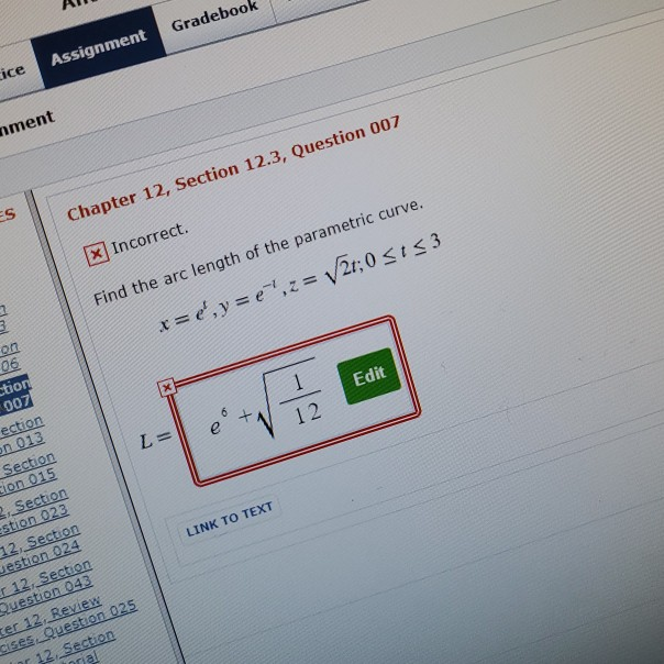 Solved Gradebook Assignment ice nment ES Chapter 12, Section | Chegg.com