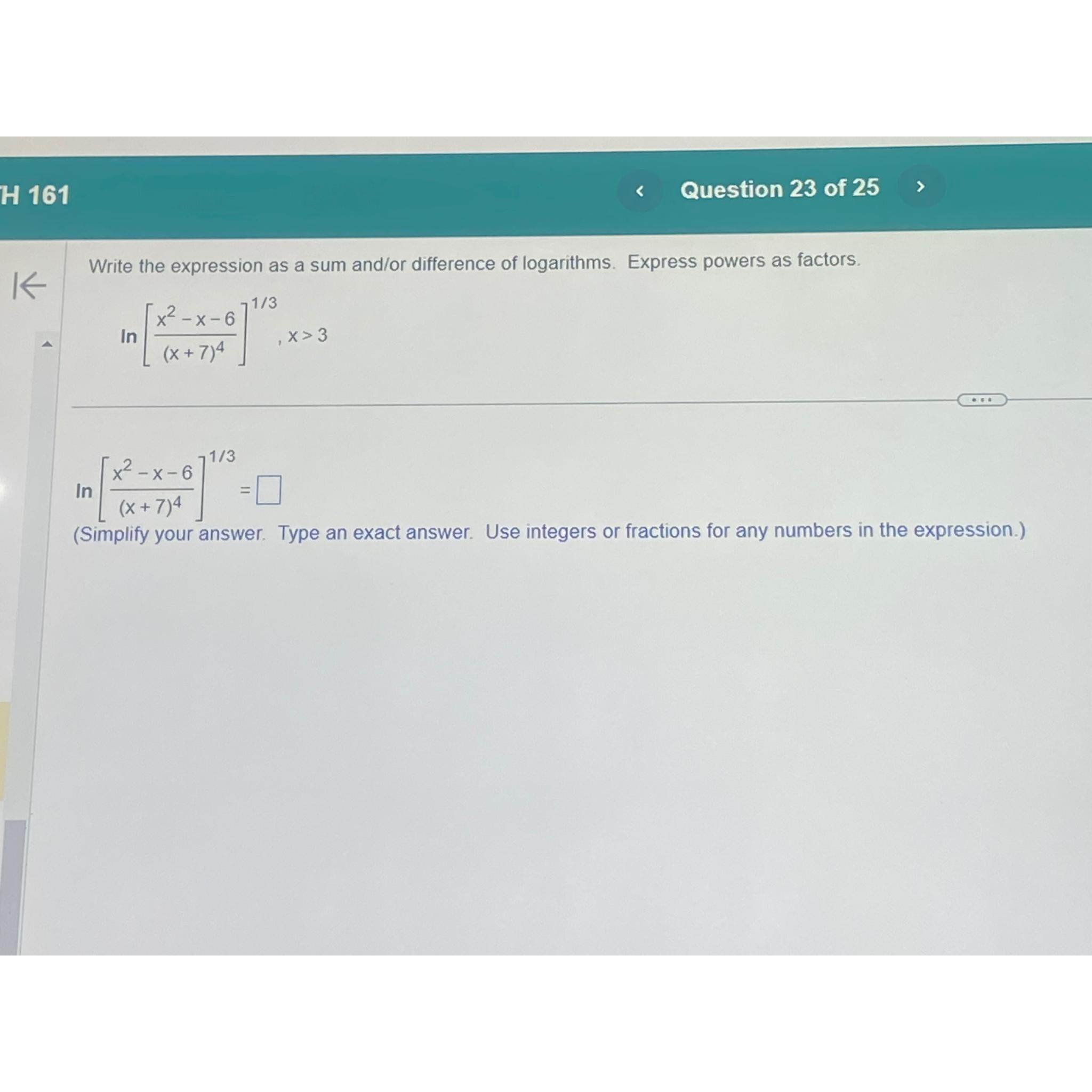 Solved Question 23 ﻿of 25Write the expression as a sum | Chegg.com