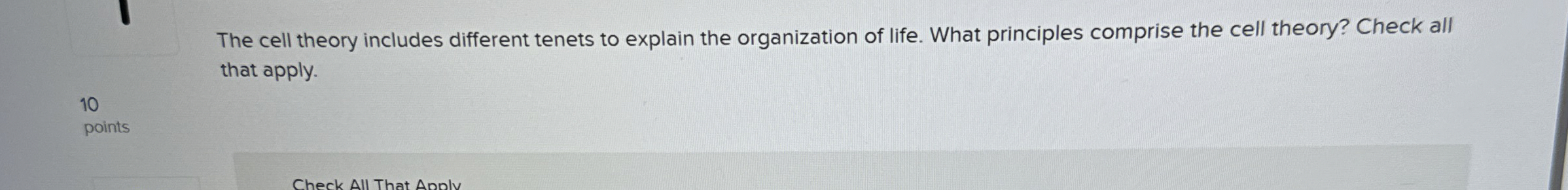 Solved The cell theory includes different tenets to explain | Chegg.com