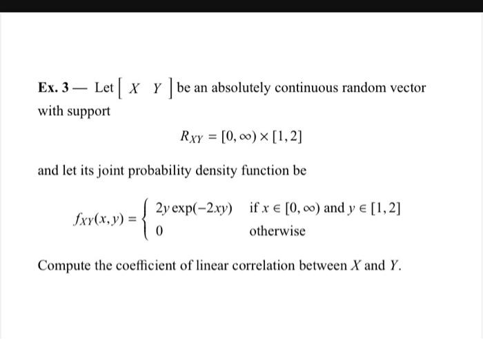 Solved Letſ x y ] be an absolutely continuous random vector | Chegg.com