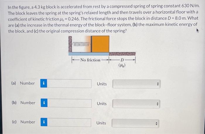 Solved In the figure, a 4.3 kg block is accelerated from | Chegg.com