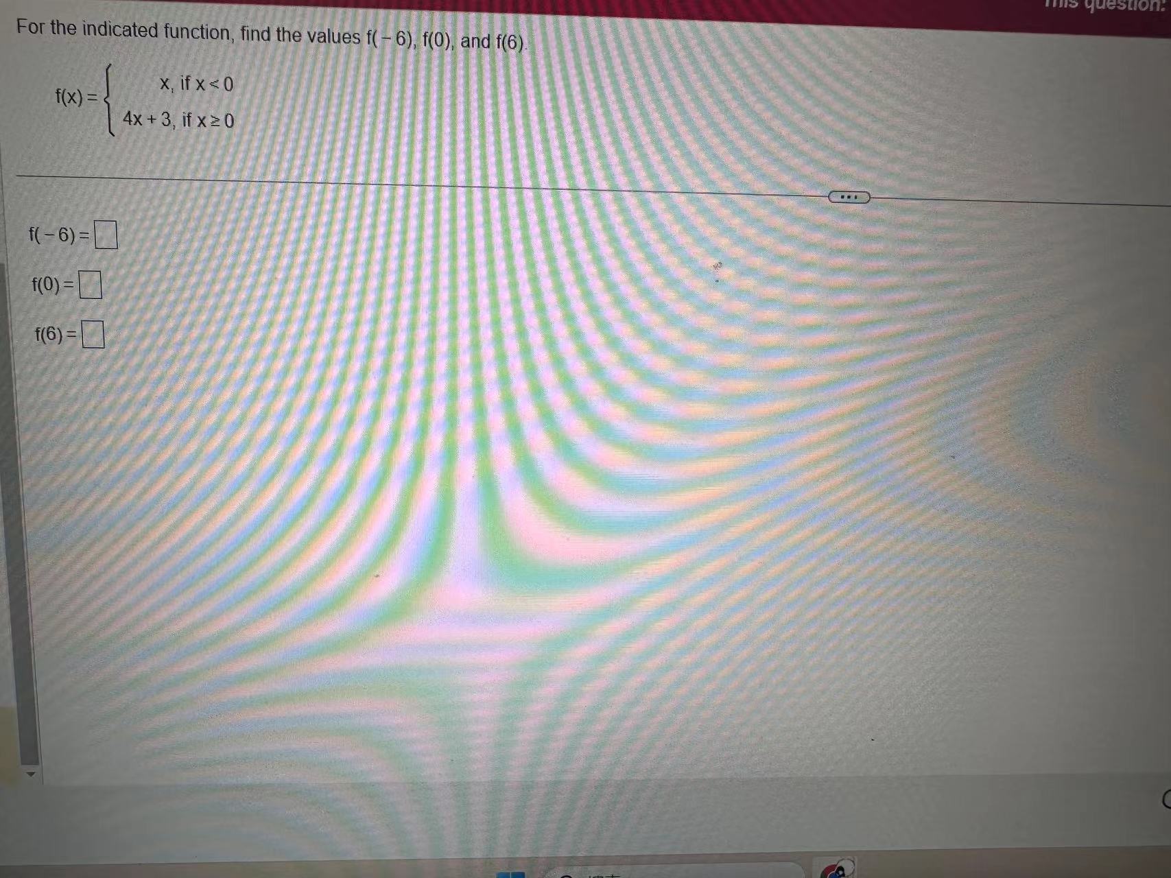 Solved For the indicated function, find the values | Chegg.com