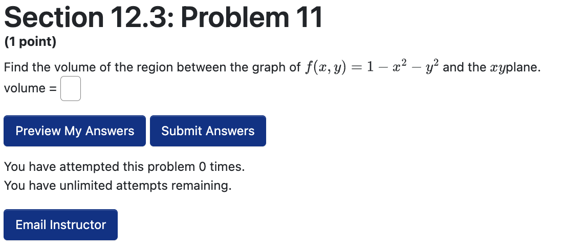 Solved Section 12.3: Problem 12(1 ﻿point)Results for this | Chegg.com