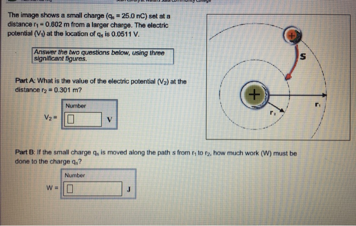 Solved The image shows a small charge (as = 25.0 nC) set at | Chegg.com