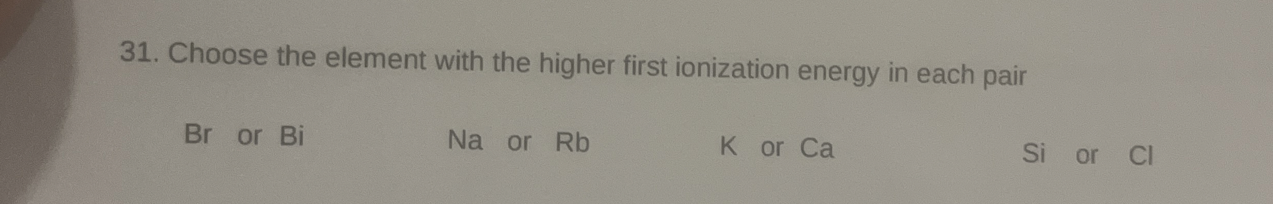 Solved Choose the element with the higher first ionization | Chegg.com