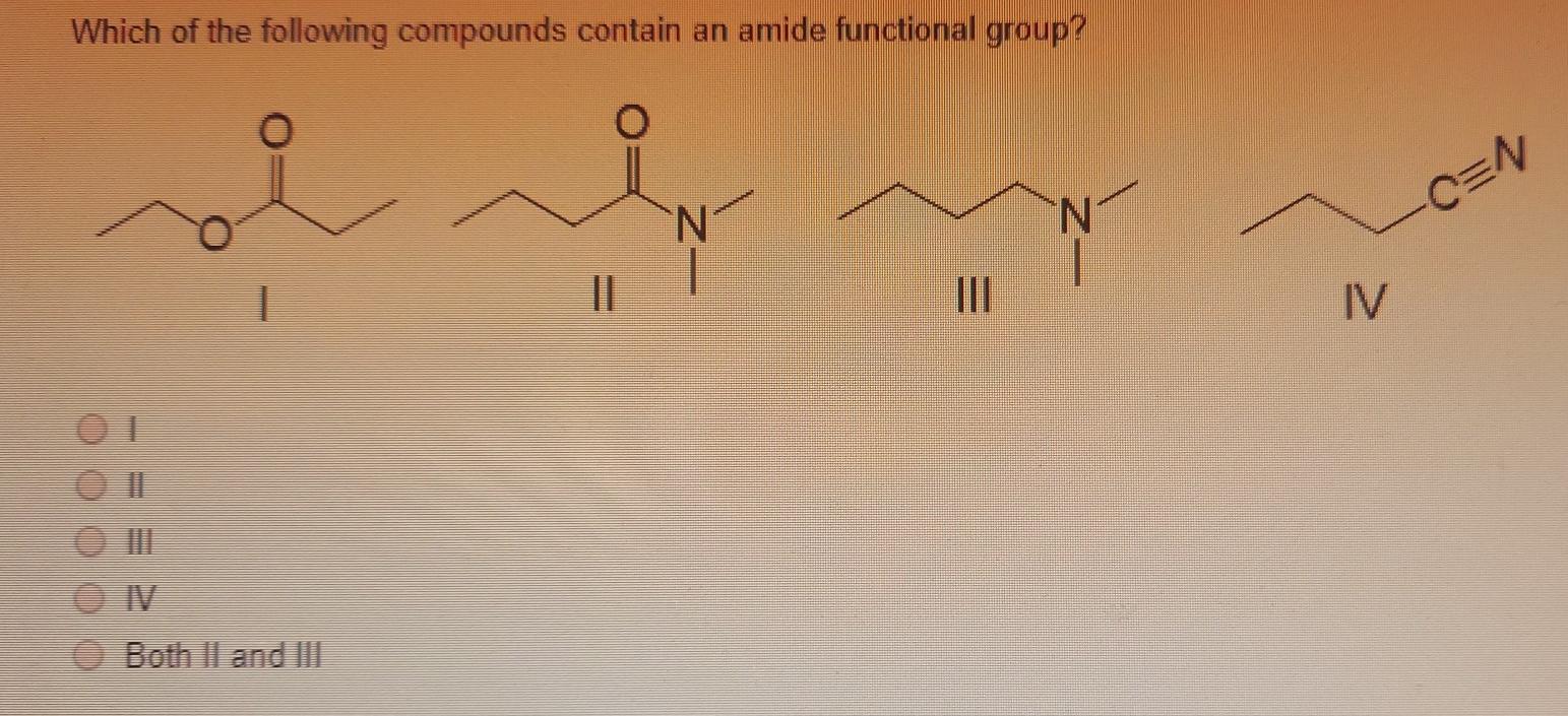 Solved Which of the following compounds contain an amine | Chegg.com
