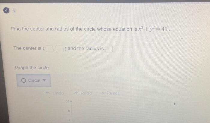 Solved Find the center and radius of the circle whose | Chegg.com