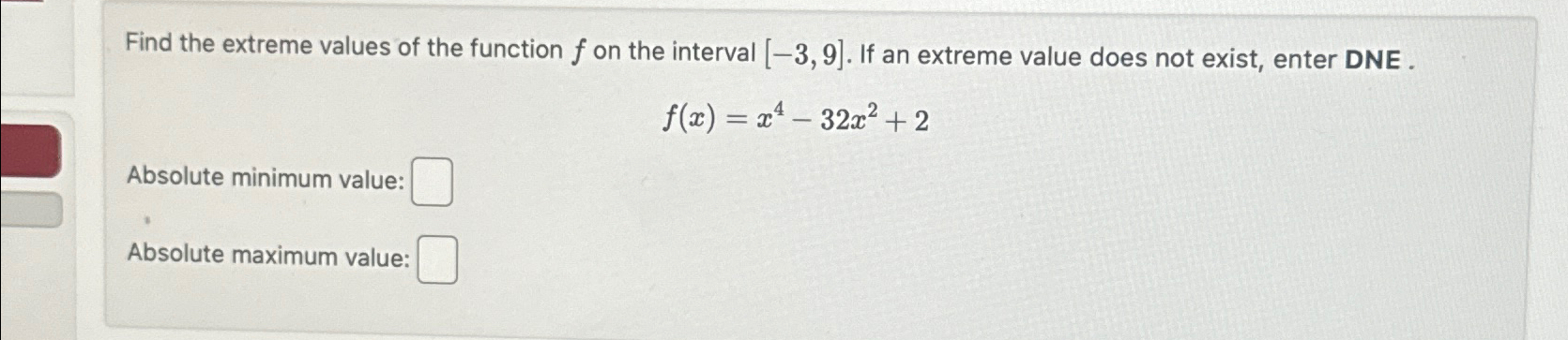 Solved Find the extreme values of the function f ﻿on the | Chegg.com