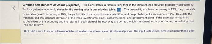 Solved Variance and standard deviation (expected). Hull | Chegg.com