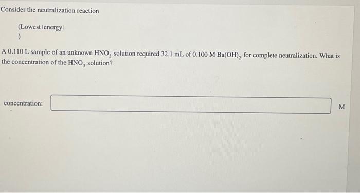 Solved A 0.110 L sample of an unknown HNO3 solution required | Chegg.com