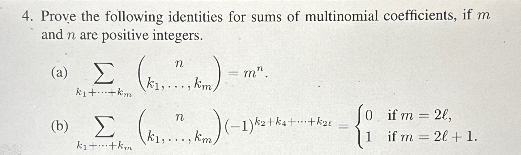 Solved Prove the following identities for sums of | Chegg.com