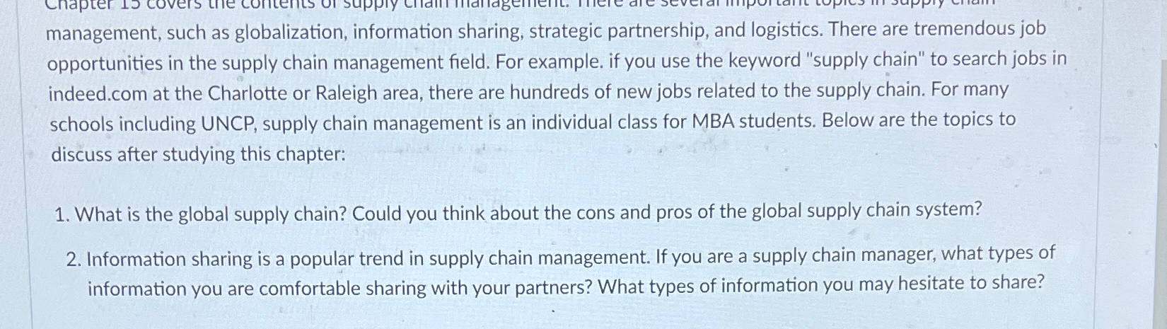 Solved management, such as globalization, information | Chegg.com