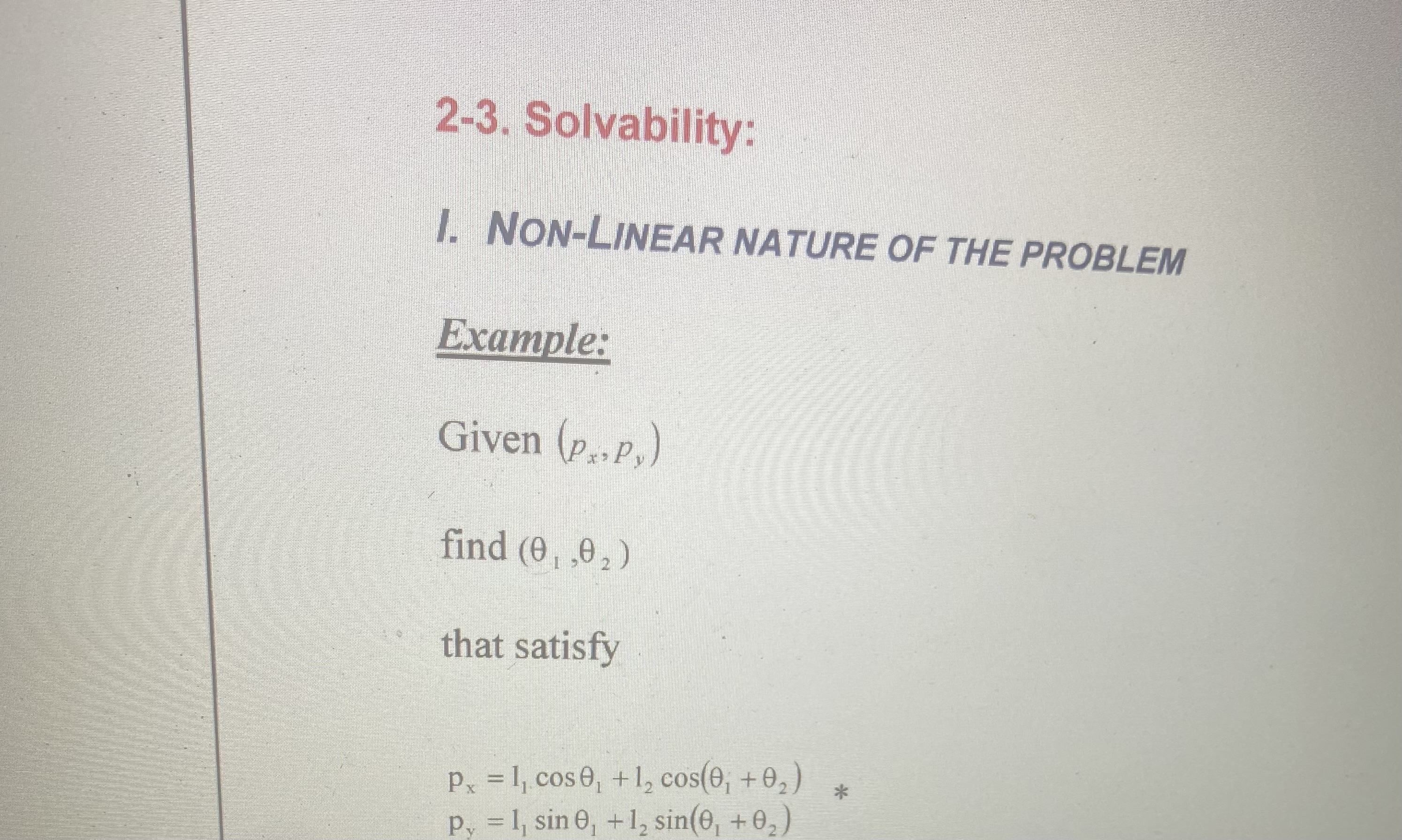 2-3. ﻿Solvability:I. NON-LINEAR NATURE OF THE | Chegg.com