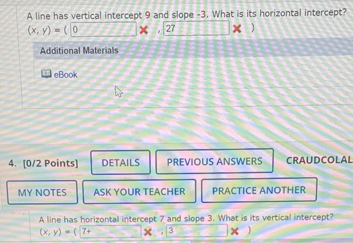 Solved On coordinate axes, draw a line with vertical | Chegg.com