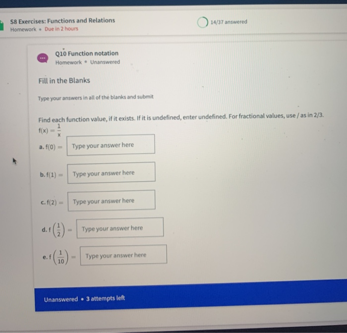Solved 14/37 answered 58 Exercises: Functions and Relations | Chegg.com