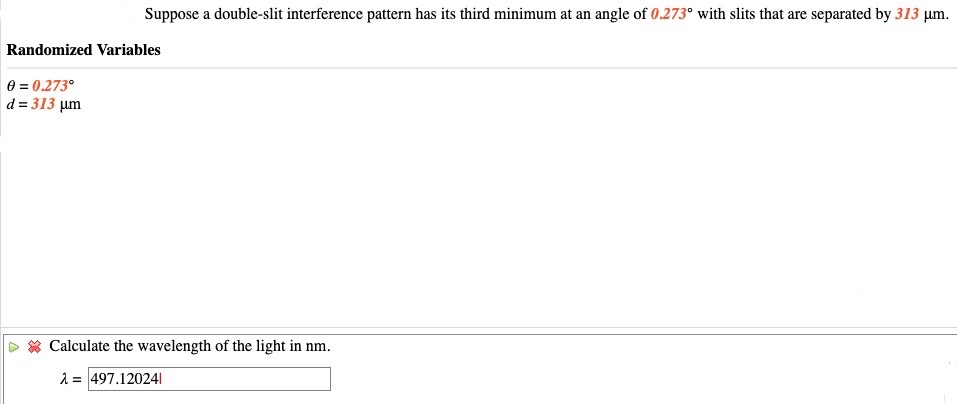 Solved Suppose a double-slit interference pattern has its | Chegg.com
